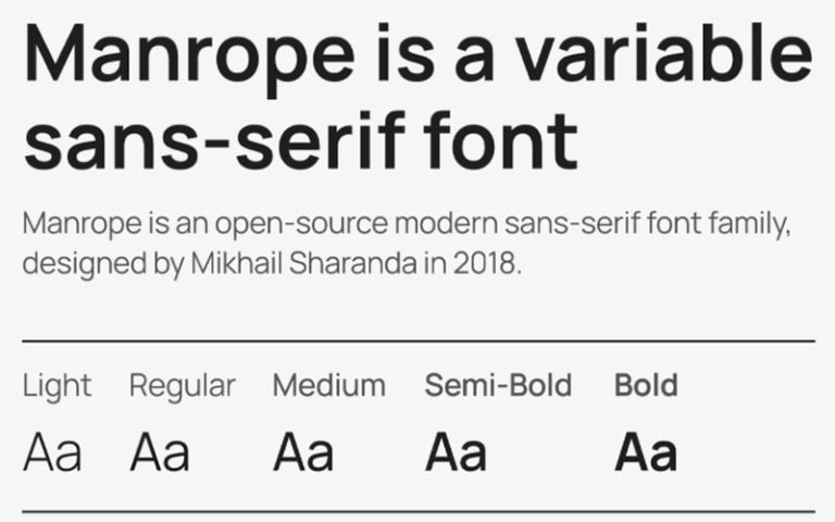 Manrope Font Free Download