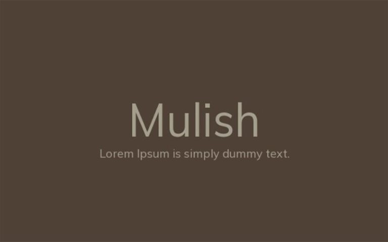 Mulish Font Free Download