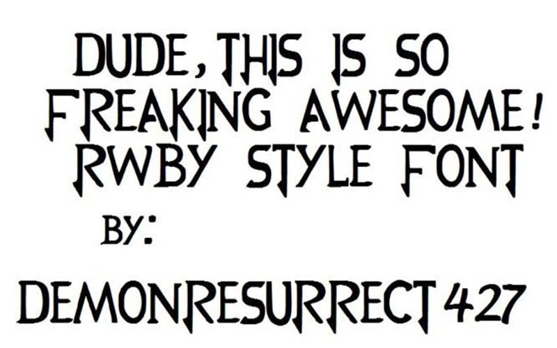 RWBY Style Font Free Download